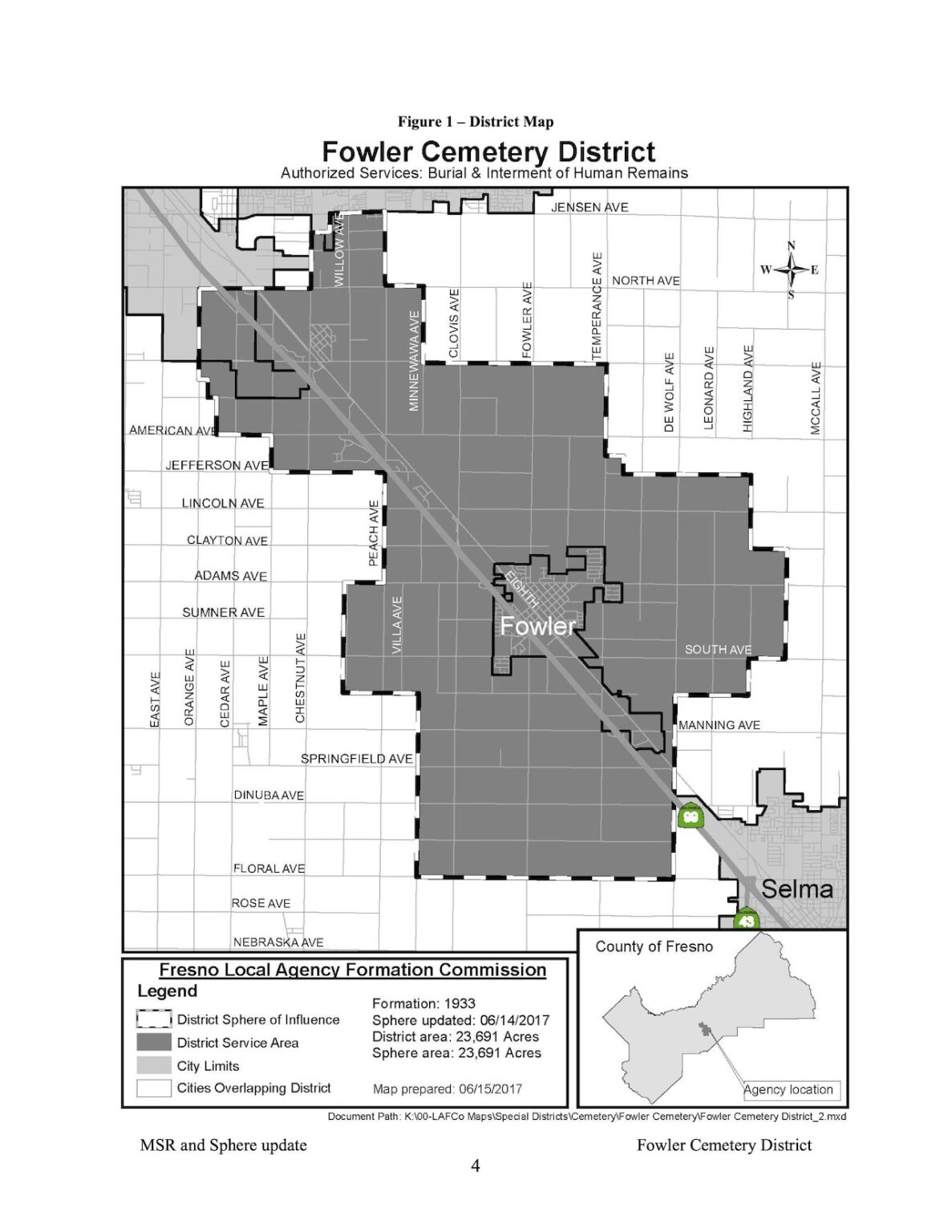Cemetery Service Area – Fowler Cemetery District
